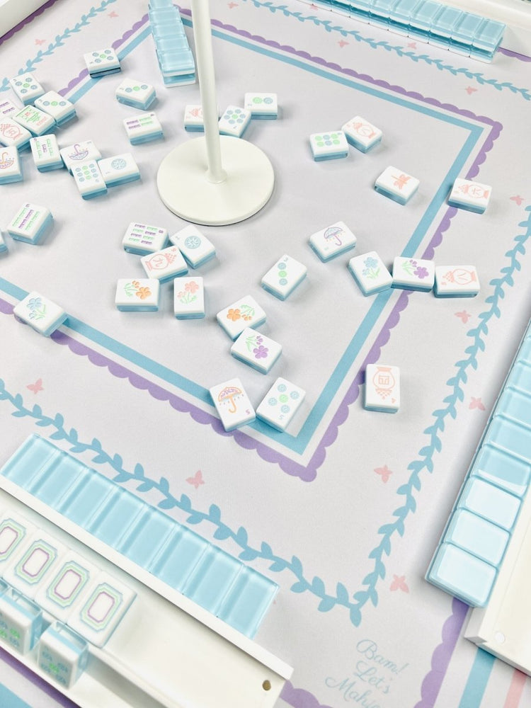 Mahjong Set with Tiles and Matching Mat - Garden Party
