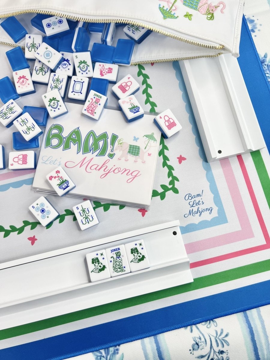 Mahjong Tiles Grandmillennial and Matching Mat - Bam Lets Mahjong